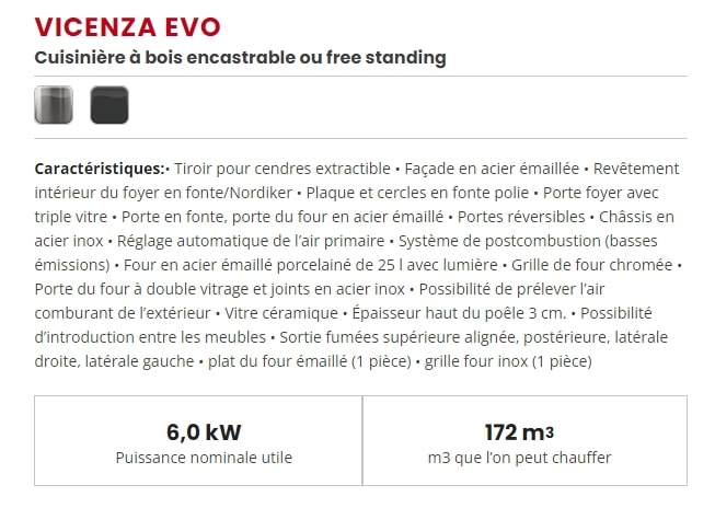 CUISINIÈRE À BOIS NORDICA VICENZA EVO - DCharby